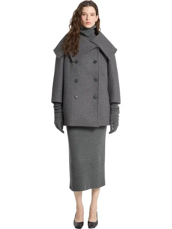 Michael Kors Wool Melton Peacoat - Grey