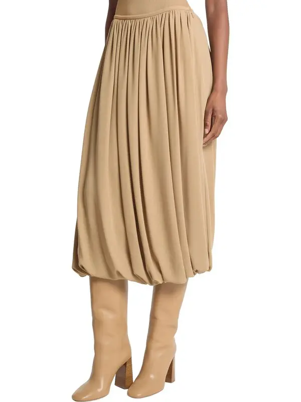 Michael Kors Tissue Wool Crepe Bubble Skirt - Natural