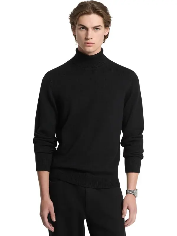 Michael Kors Fine Merino Wool Turtleneck Sweater - Black