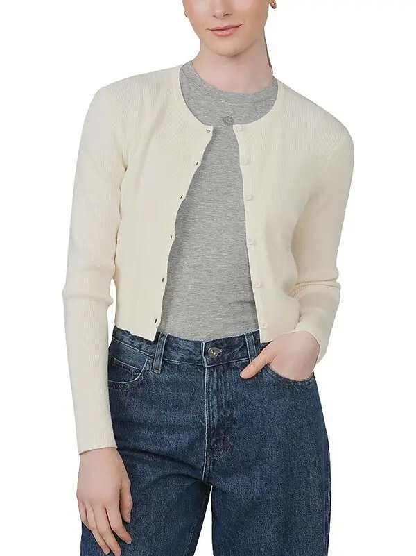 POINT Classic Cropped Cardigan - Cream