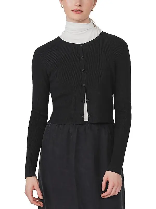 POINT Classic Cropped Cardigan - Navy