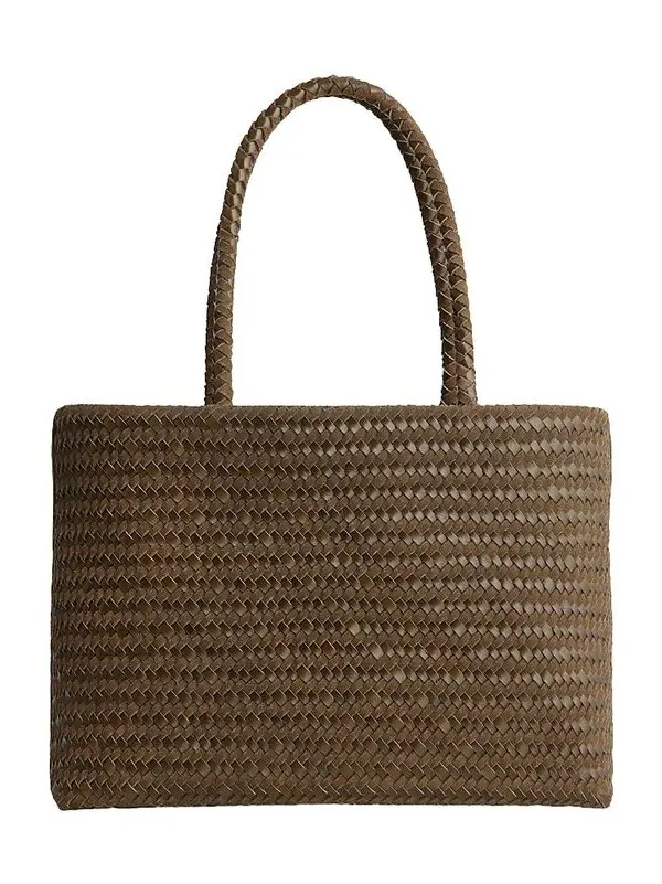 Madewell Suede Leather Handwoven Tote - Faded Olive