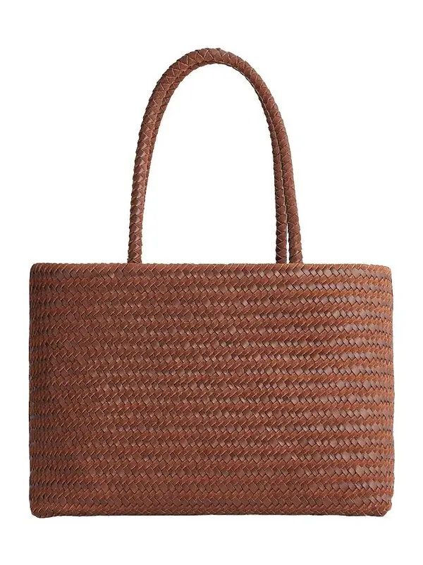 Madewell Suede Leather Handwoven Tote - Mocha
