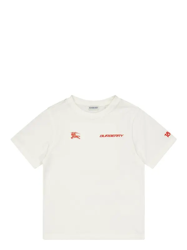 Burberry Crewneck Short Sleeve T-shirt With Printed Detail - White