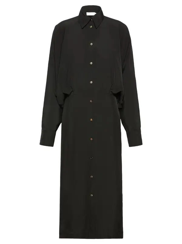 Sportmax Oversized Viscose Shirt Dress - Black