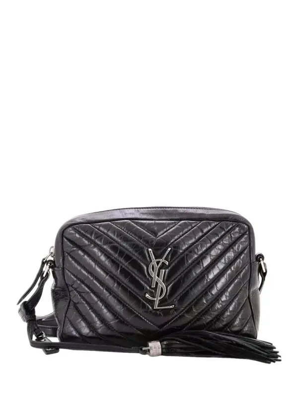 Saint Laurent Lou Camera Bag Matelasse Chevron Leather Small Crossbody Bag - Black