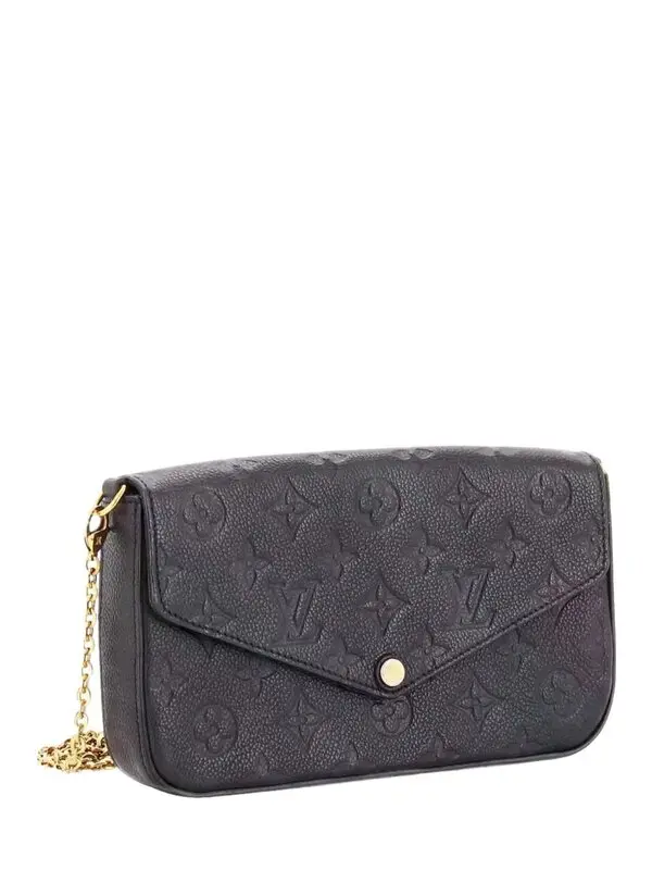 LOUIS VUITTON Felicie Pochette Monogram Empreinte Leather Crossbody Bag - Black