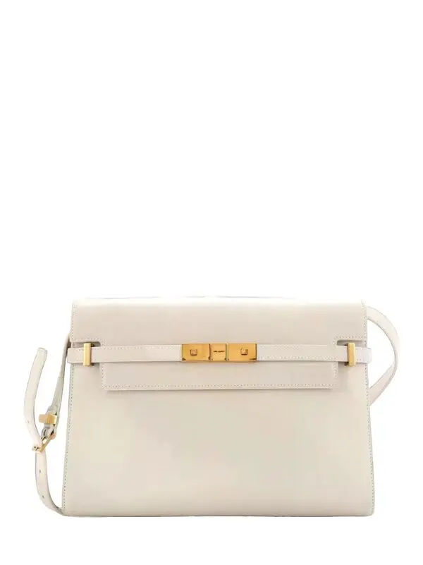 Saint Laurent Manhattan Leather Medium Shoulder Bag - White