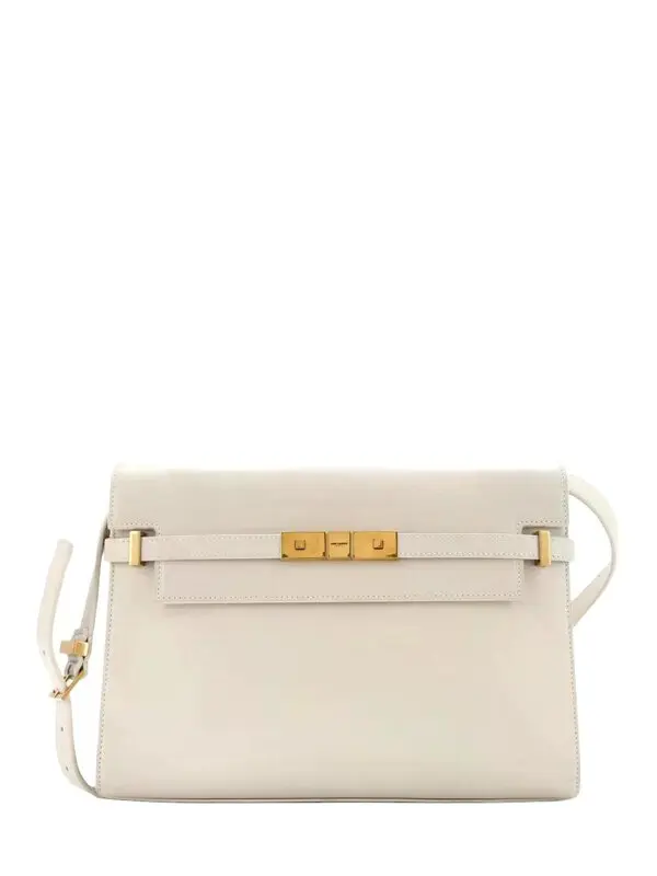 Saint Laurent Manhattan Leather Medium Shoulder Bag - White