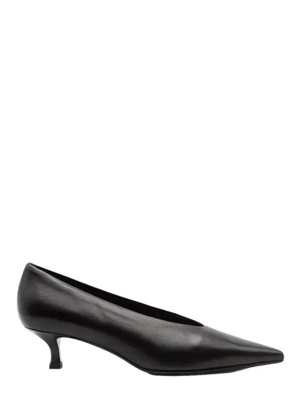 CHANTAL Tapered-toe Leather Pumps - Black