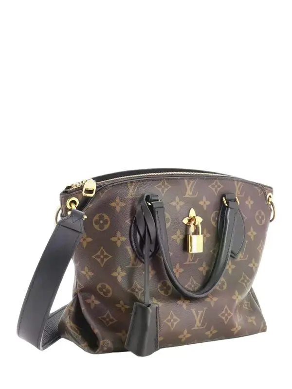 LOUIS VUITTON Flower Zipped Monogram Canvas Pm Tote Bag - Brown