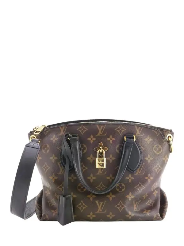 LOUIS VUITTON Flower Zipped Monogram Canvas Pm Tote Bag - Brown