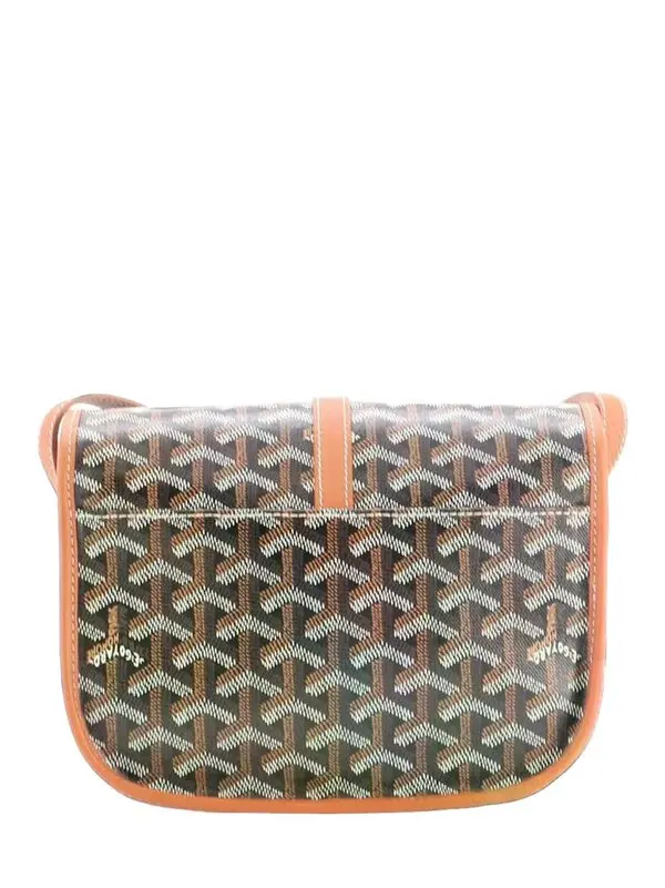Goyard Belvedere Iii Messenger Bag In Coated Canvas And Leather - Brown