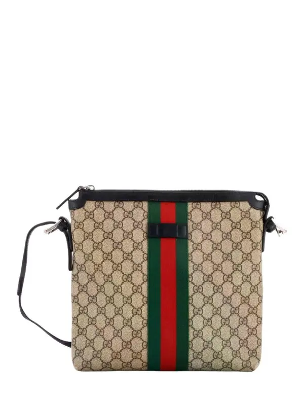 Gucci Gg Coated Canvas Messenger Bag - Brown