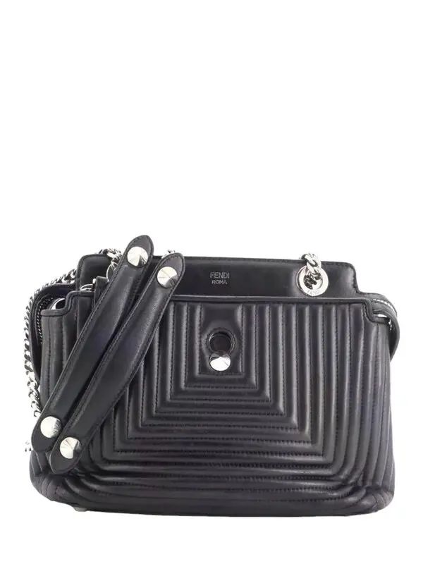 Fendi Quilted Leather Small Shoulder Bag - Black