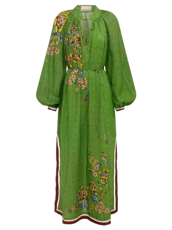 ALEMAIS Alemas Phyllis Floral Print Midi Dress - Green
