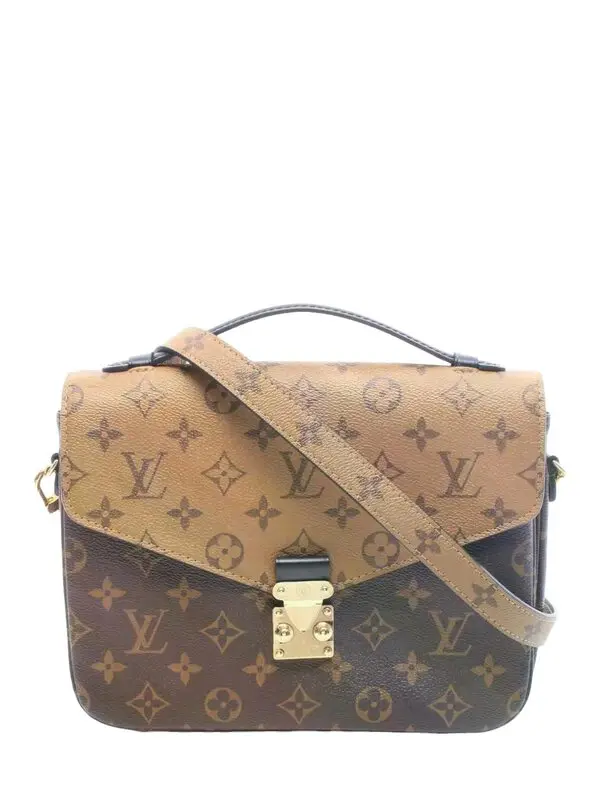 LOUIS VUITTON Monogram Reverse Pochette Metis Satchel - Brown