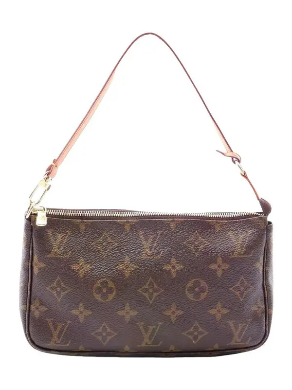 LOUIS VUITTON 2001 Monogram Pochette Accessoires Shoulder Bag - Brown