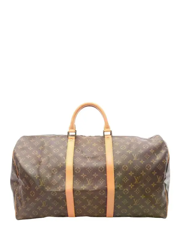 LOUIS VUITTON Monogram Keepall 55 Travel Bag - Brown