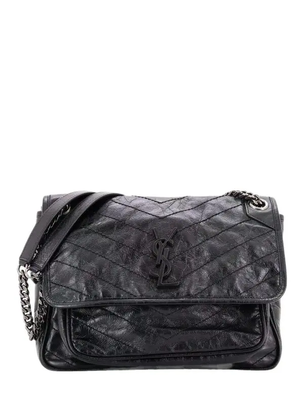 Saint Laurent Niki Chain Flap Shoulder Bag - Black