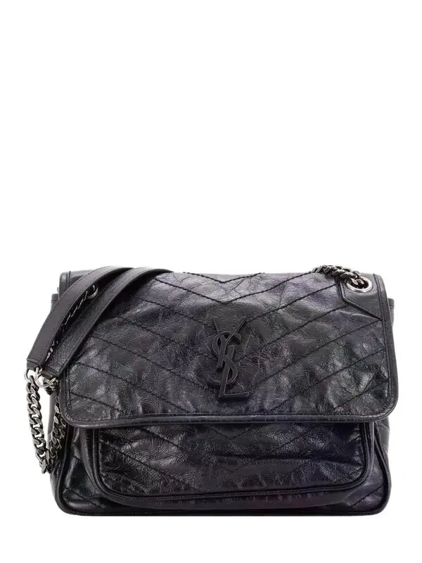Saint Laurent Niki Chain Flap Shoulder Bag - Black