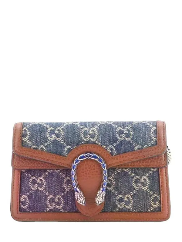 Gucci Dionysus Gg Denim Super Mini Crossbody Bag - Blue