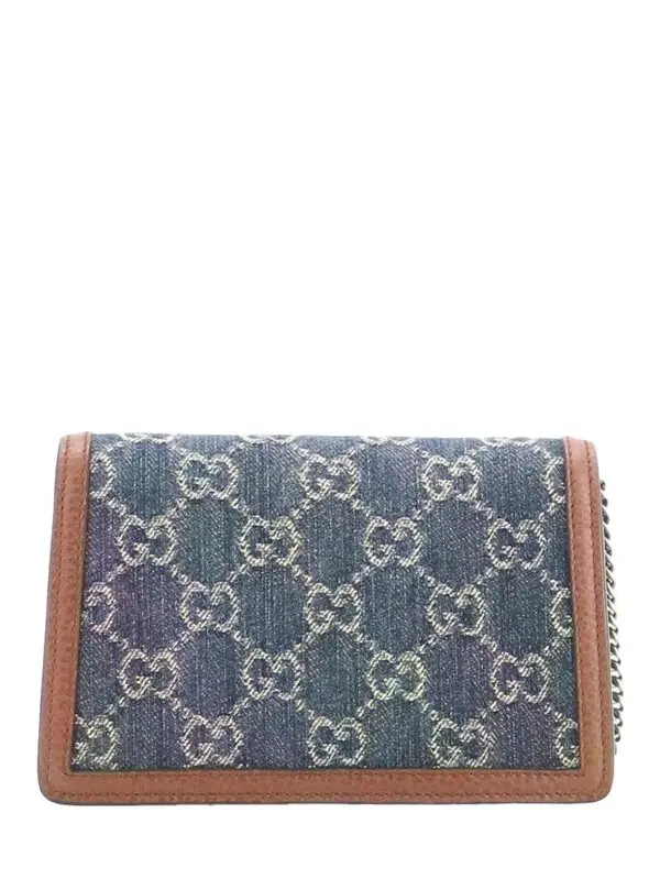 Gucci Dionysus Gg Denim Super Mini Crossbody Bag - Blue