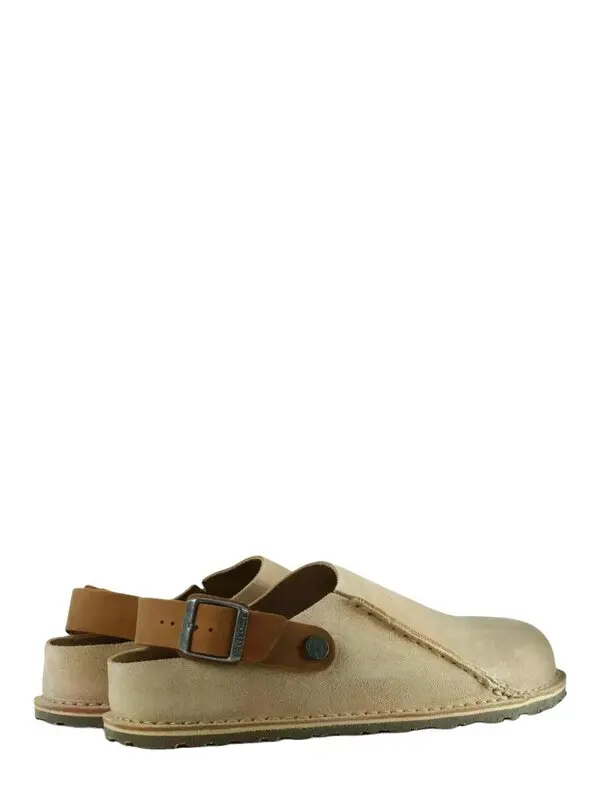 BIRKENSTOCK Lutry Suede Slingback Mules - Neutrals