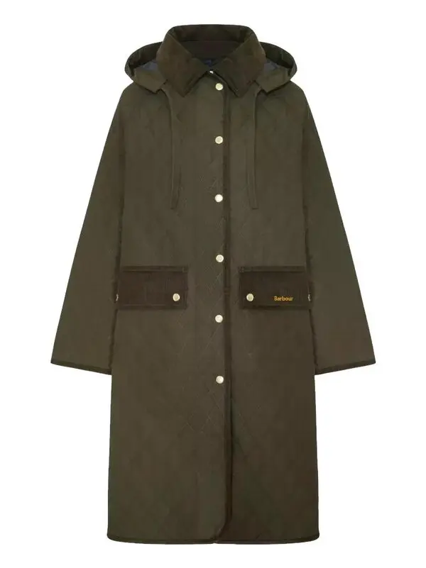 Barbour Ravensden Quilted Parka Coat - Green