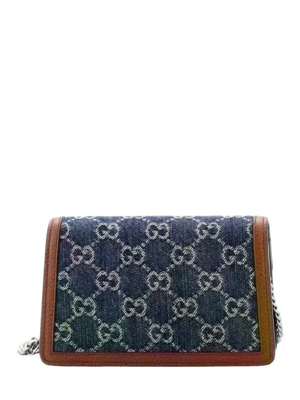 Gucci Dionysus Gg Denim Super Mini Crossbody Bag - Blue