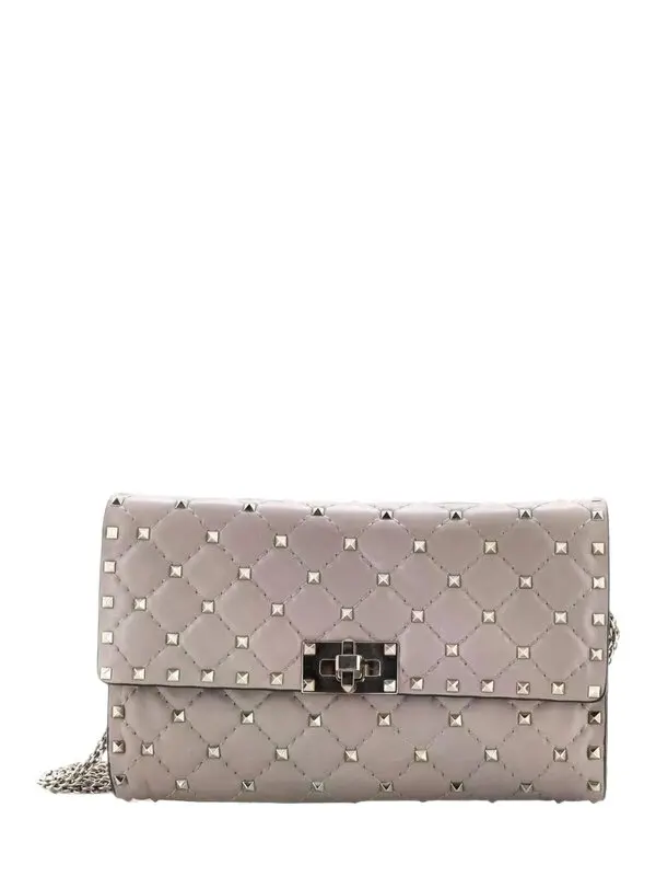 Valentino Garavani Rockstud Spike Quilted Leather Small Crossbody Bag - Neutrals