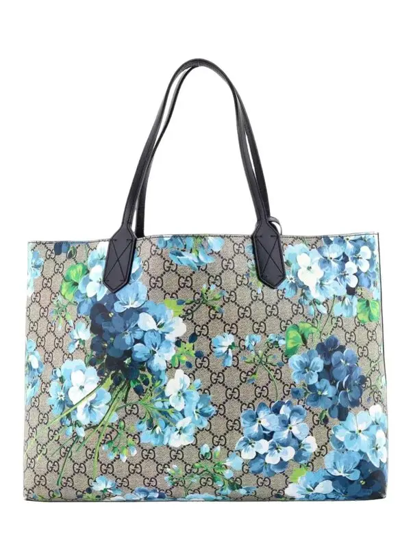 Gucci Blooms Gg Print Leather Medium Tote Bag - Brown