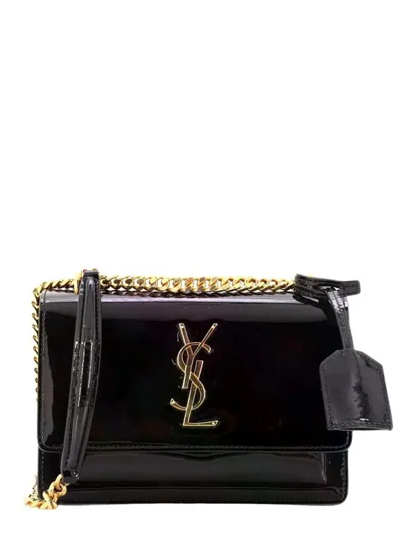 Saint Laurent Small Patent Leather Crossbody Bag - Black