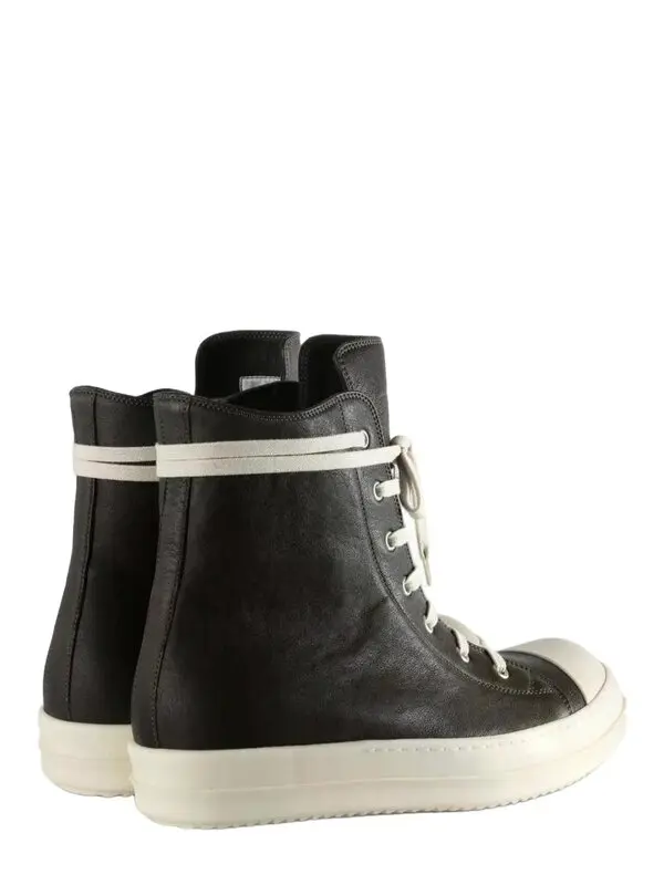 Rick Owens High-top Leather Sneakers - Black