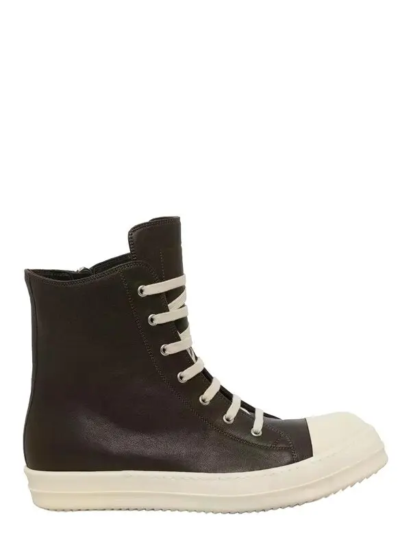 Rick Owens High-top Leather Sneakers - Brown