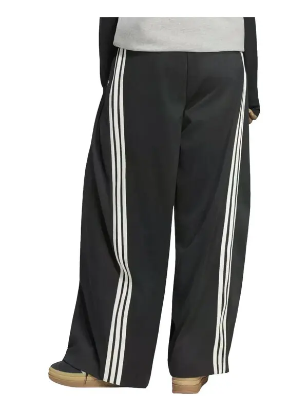 Adidas Pleated Wide-leg Trousers With Side Stripe Detail - Black