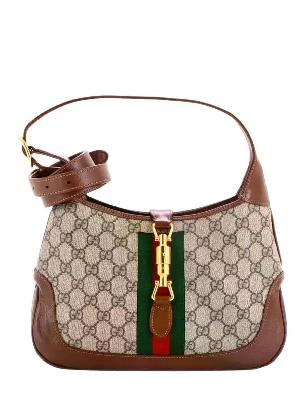 Gucci Jackie 1961 Gg Coated Canvas Small Hobo Bag - Brown