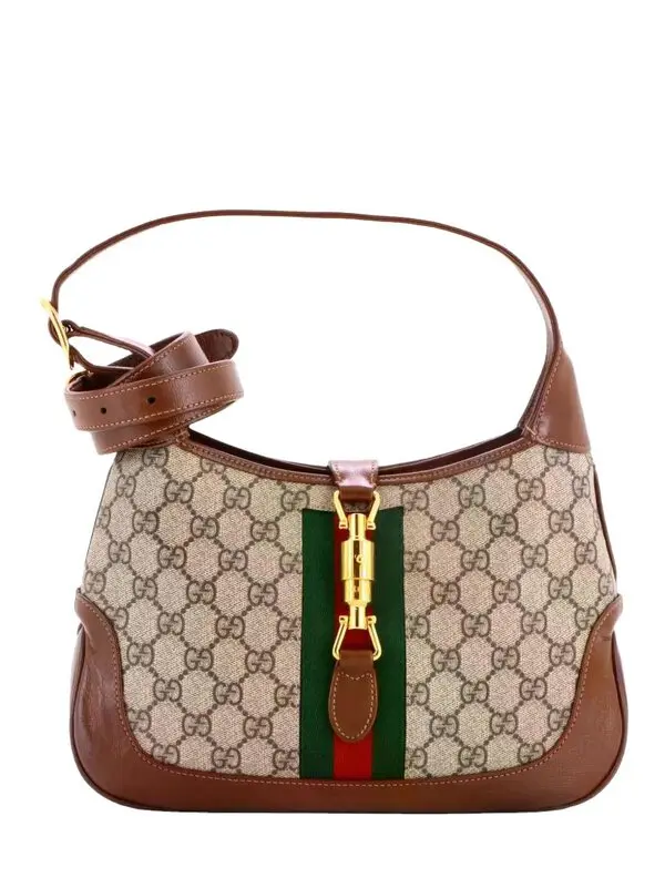Gucci Jackie 1961 Gg Coated Canvas Small Hobo Bag - Brown