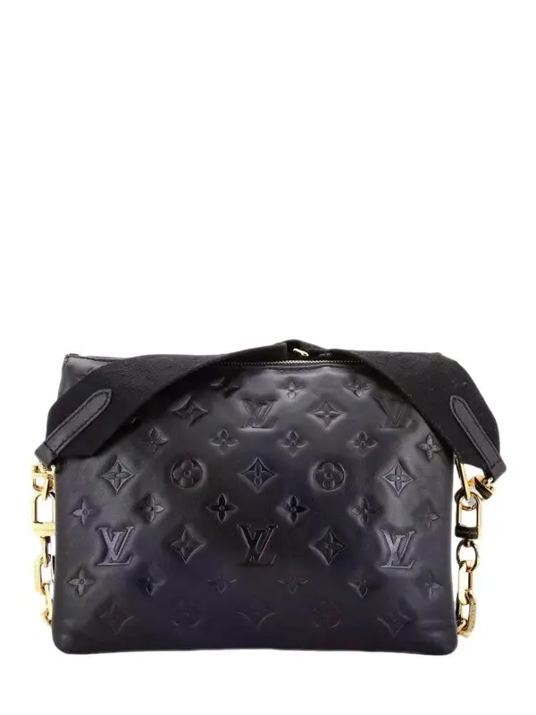 LOUIS VUITTON Coussin Pm Monogram Embossed Lambskin Crossbody Bag - Black