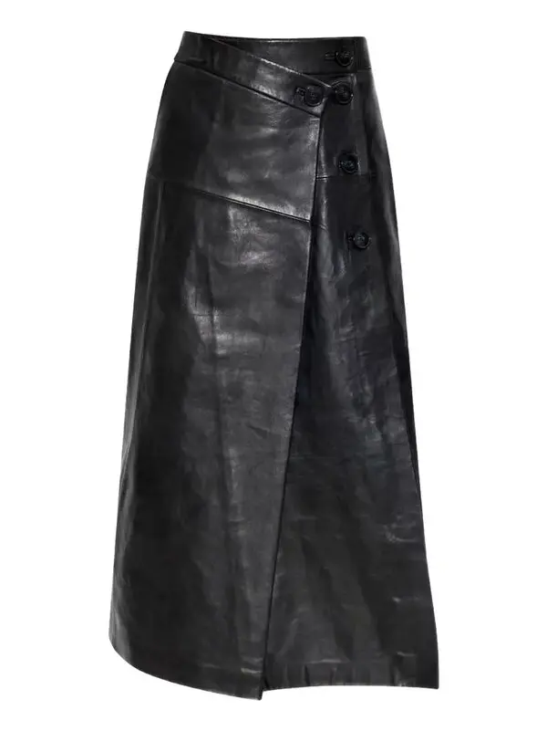 IRO PARIS Button-fastening Wrap Midi Skirt - Black