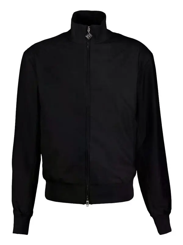 Casablanca High Neck Zip-up Jacket - Black