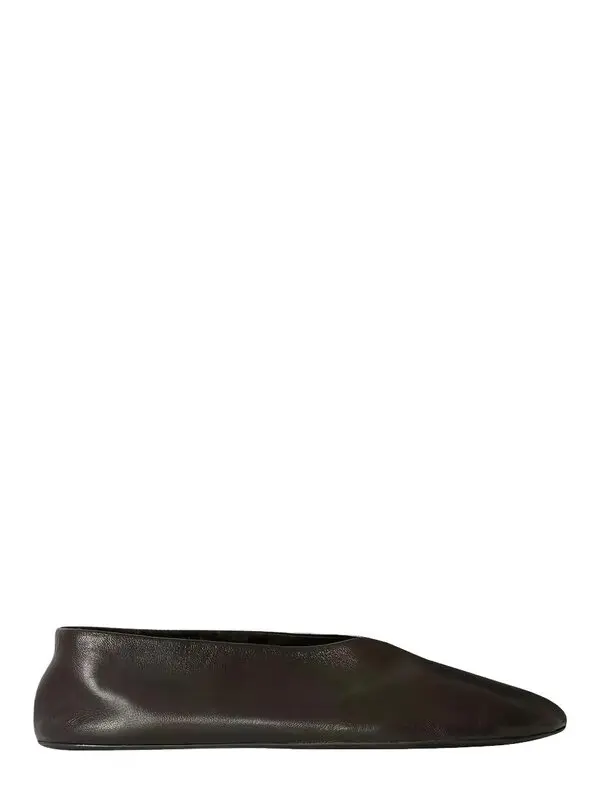 THE ROW Stella Sheepskin Slipper - Brown