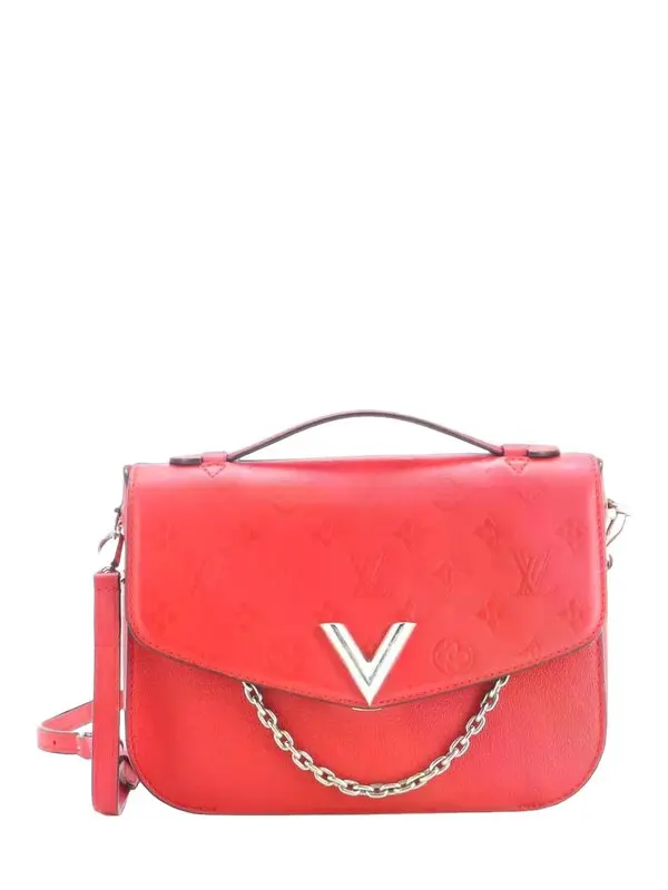 LOUIS VUITTON Very Messenger Monogram Leather Shoulder Bag - Red