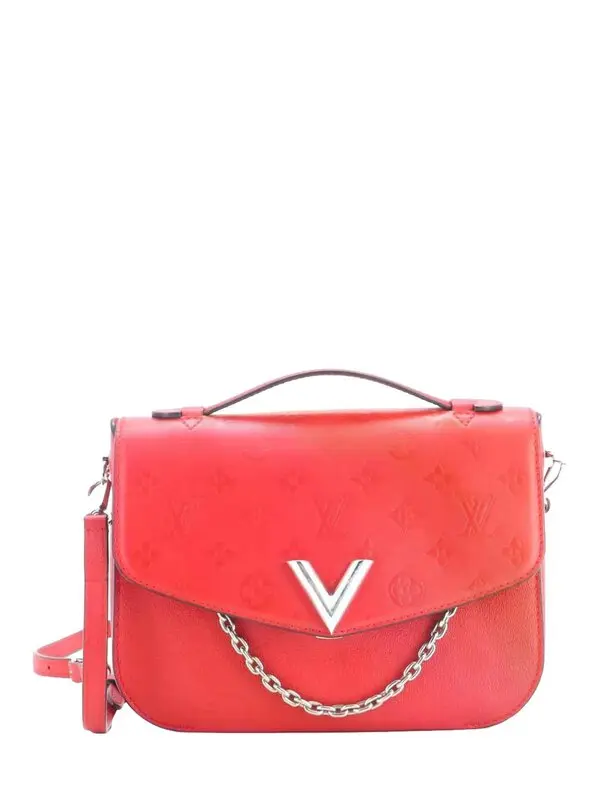 LOUIS VUITTON Very Messenger Monogram Leather Shoulder Bag - Red