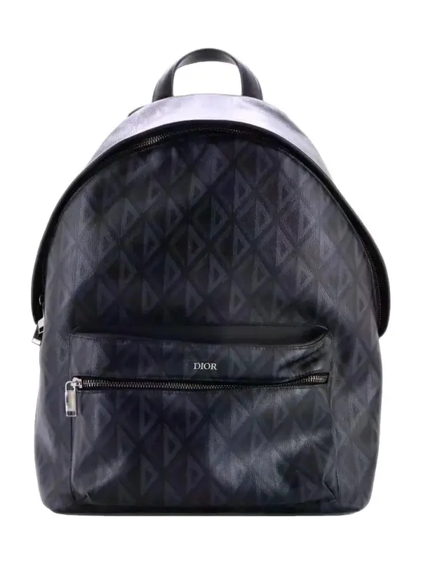 Dior Rider Cd Diamond Coated Canvas Large Backpack - Black