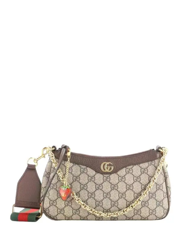 Gucci Ophidia Charm Shoulder Bag Gg Coated Canvas - Brown