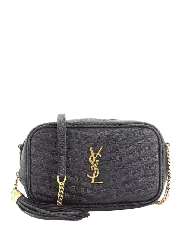 Saint Laurent Matelassé Chevron Leather Mini Camera Bag - Black