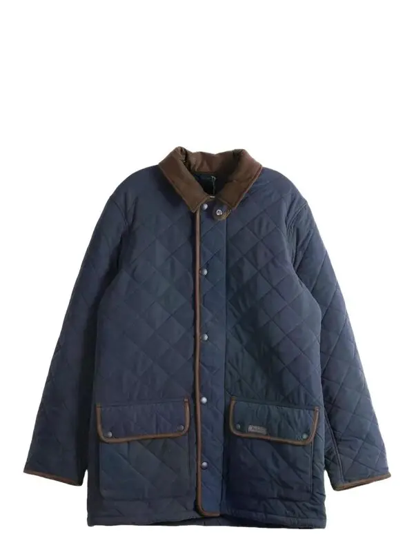 Barbour Thursby Quilted Jacket With Corduroy Collar - Blue