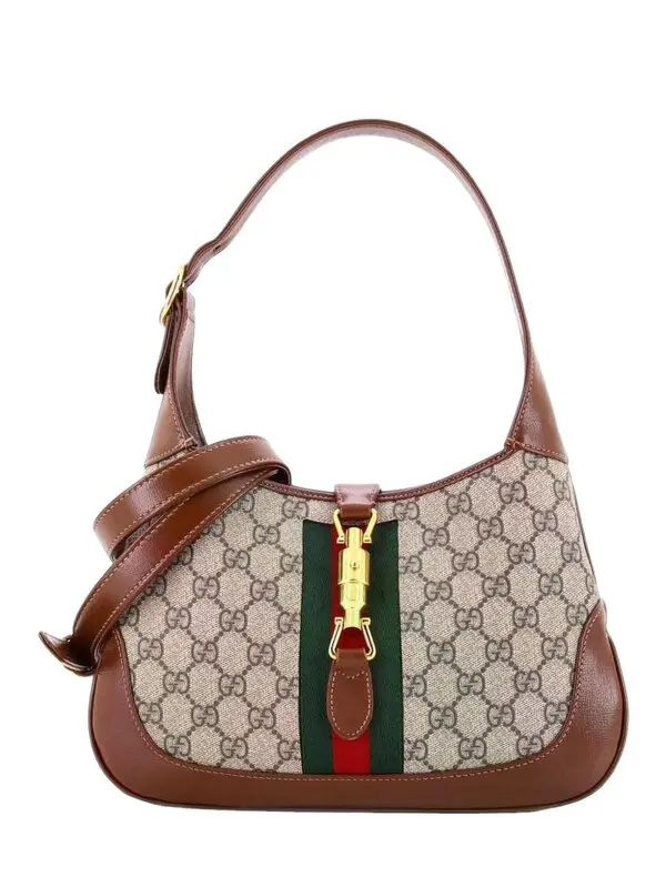 Gucci Jackie 1961 Gg Coated Canvas Small Hobo Bag - Brown