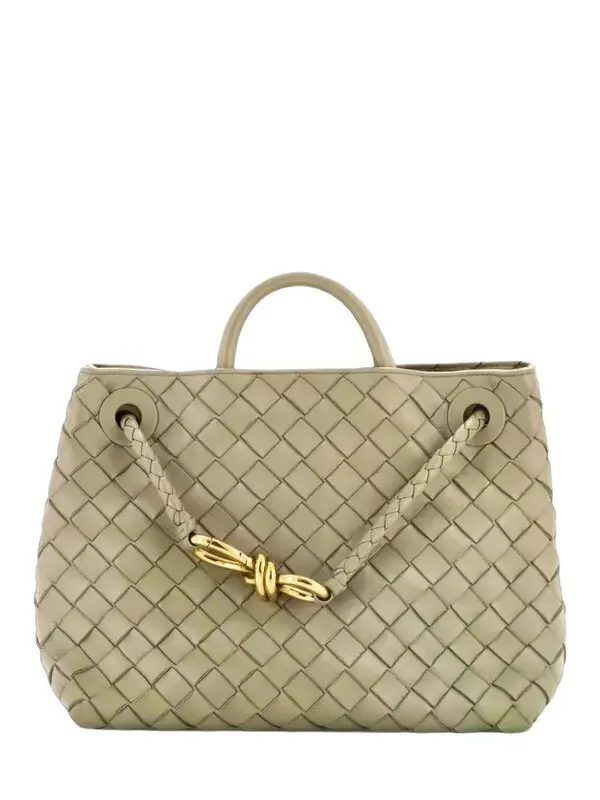 Bottega Veneta Andiamo Top Handle Bag Intrecciato Nappa Small Satchel - Green